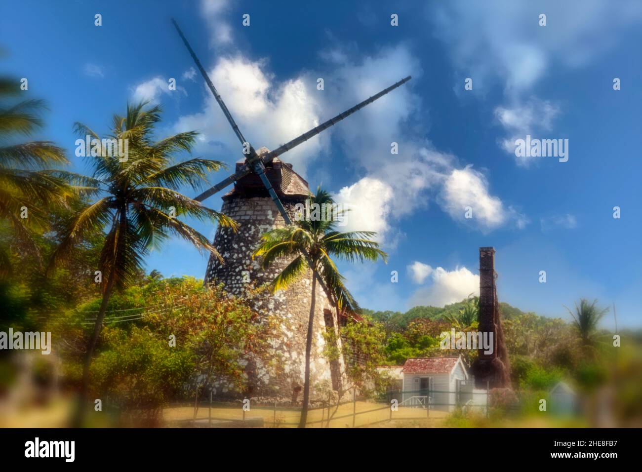 Dramatic Morgan Lewis Windmill, St. Andrew, Barbados Stock Photo - Alamy