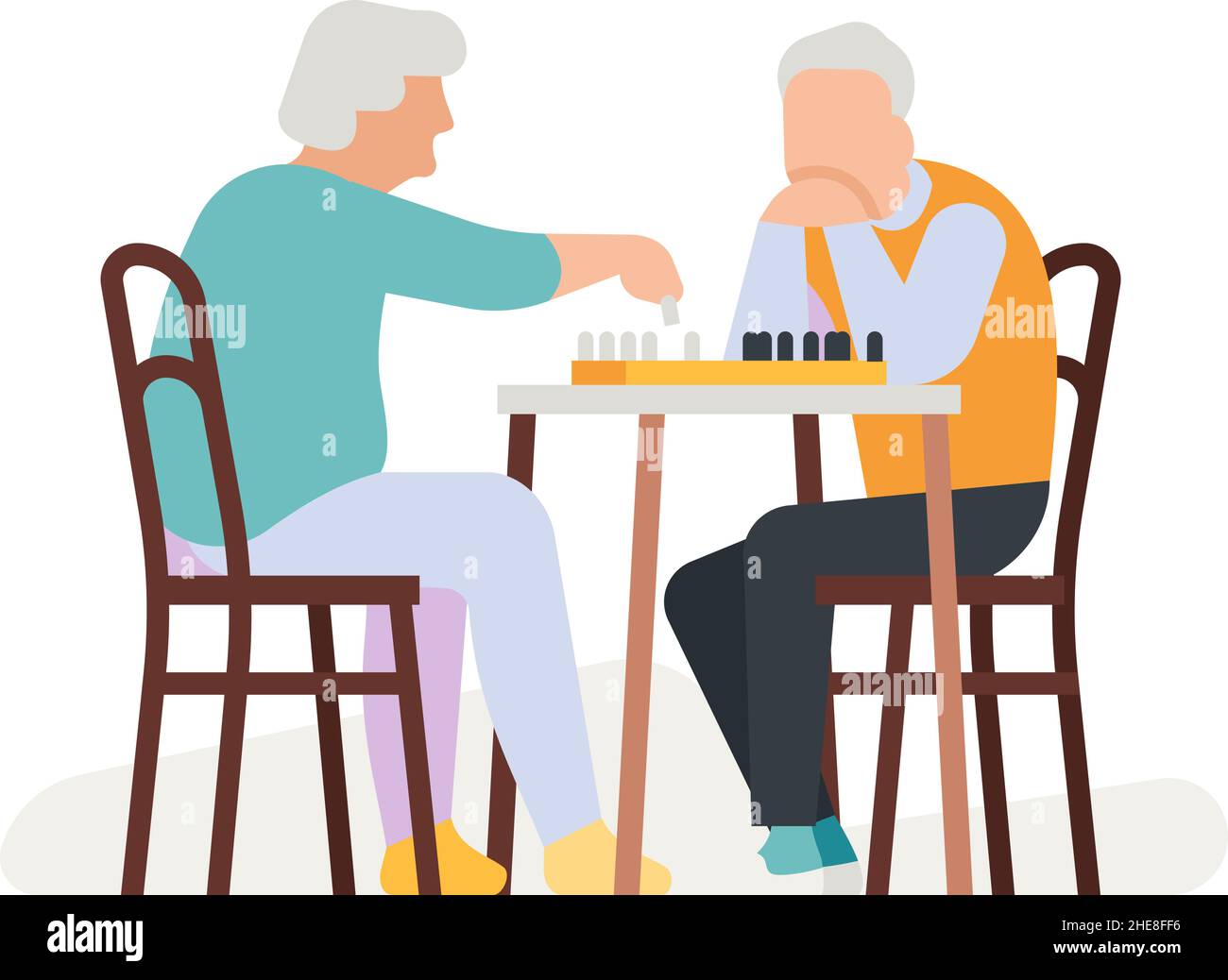 Old people game Stock Vector Images - Alamy