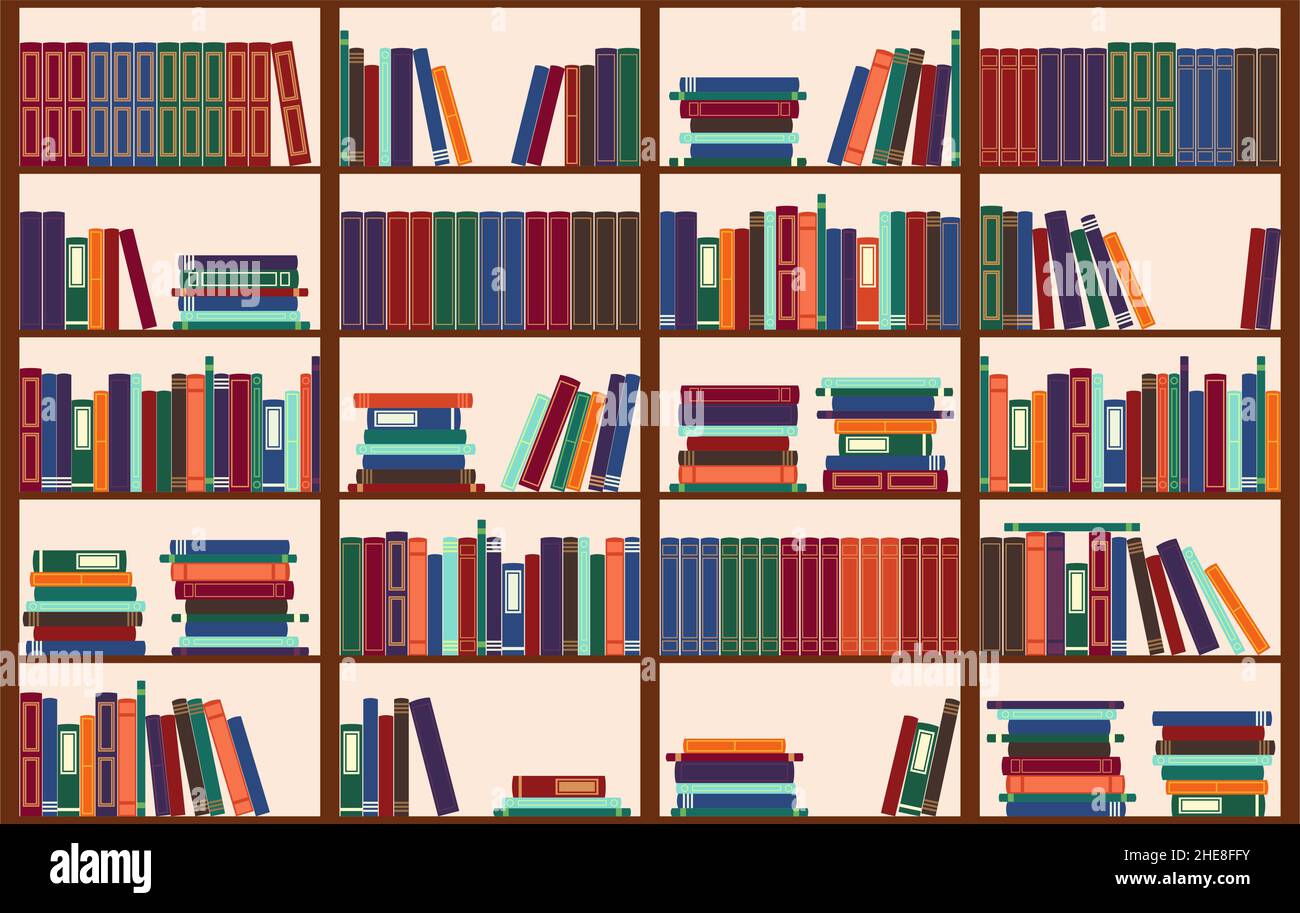 Bookshelf, vector illustration Stock Vector Image & Art - Alamy