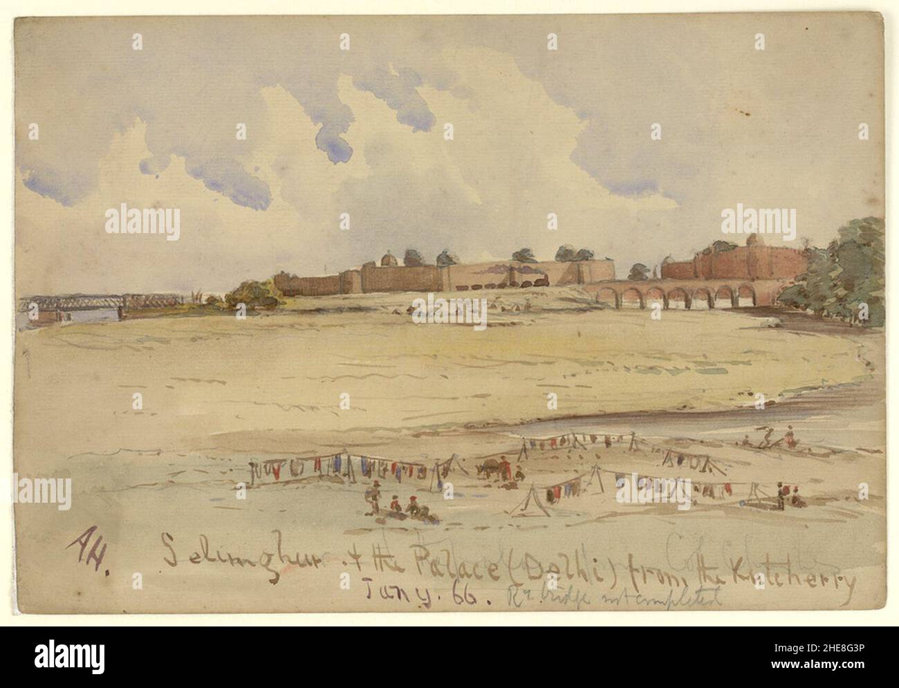 Salimgarh Fort and the Red fort palace Stock Photo - Alamy