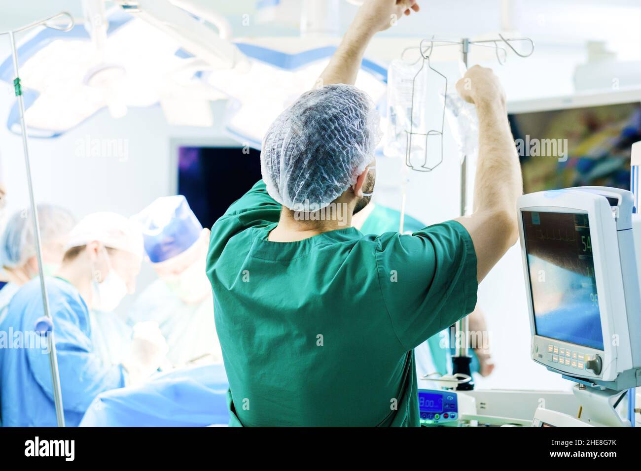 Moscow. Russia. December 24, 2021. Rear view of a male doctor in ...