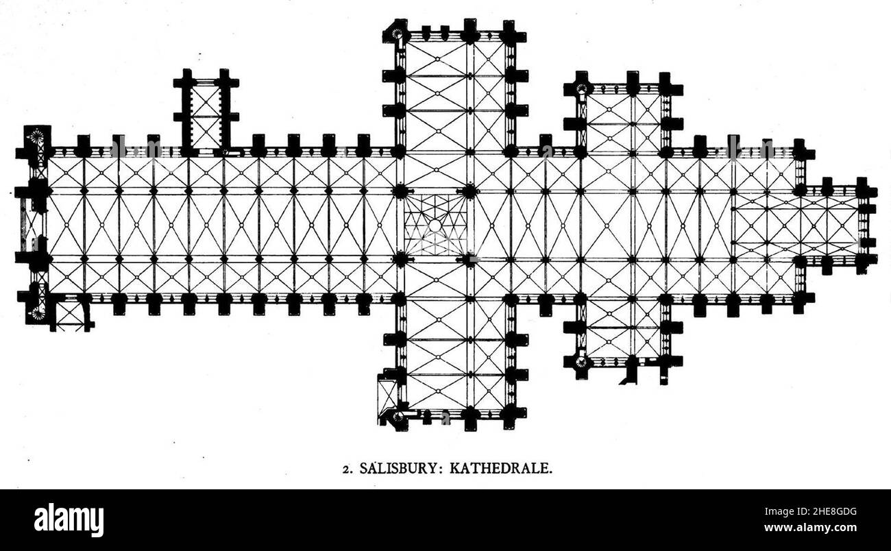 Salisbury cathedral plan Stock Photo - Alamy