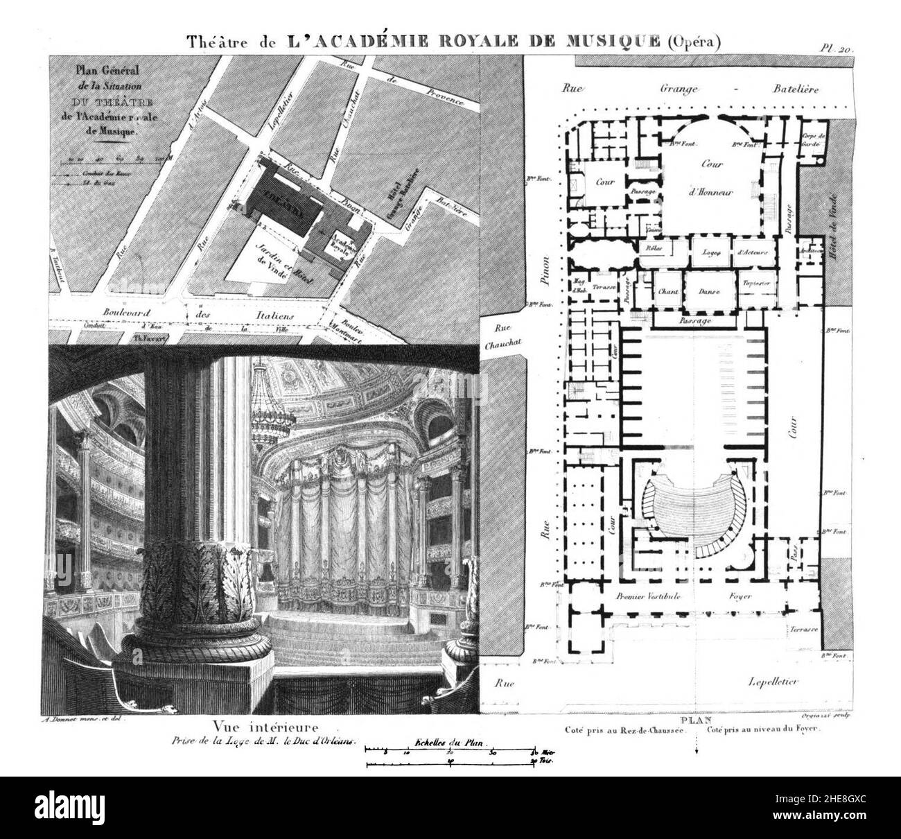 Salle Le Peletier - Donnet 1821 plate20 GB-Ghent composite Stock Photo ...