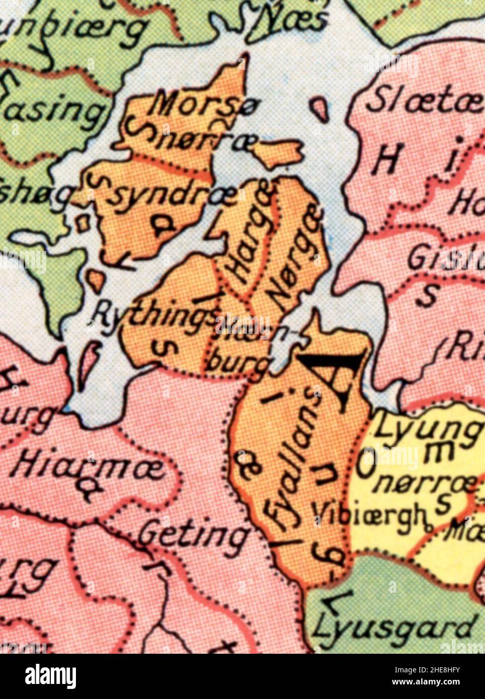 Sallingsyssel of denmark in medieval times (cropped Stock Photo - Alamy