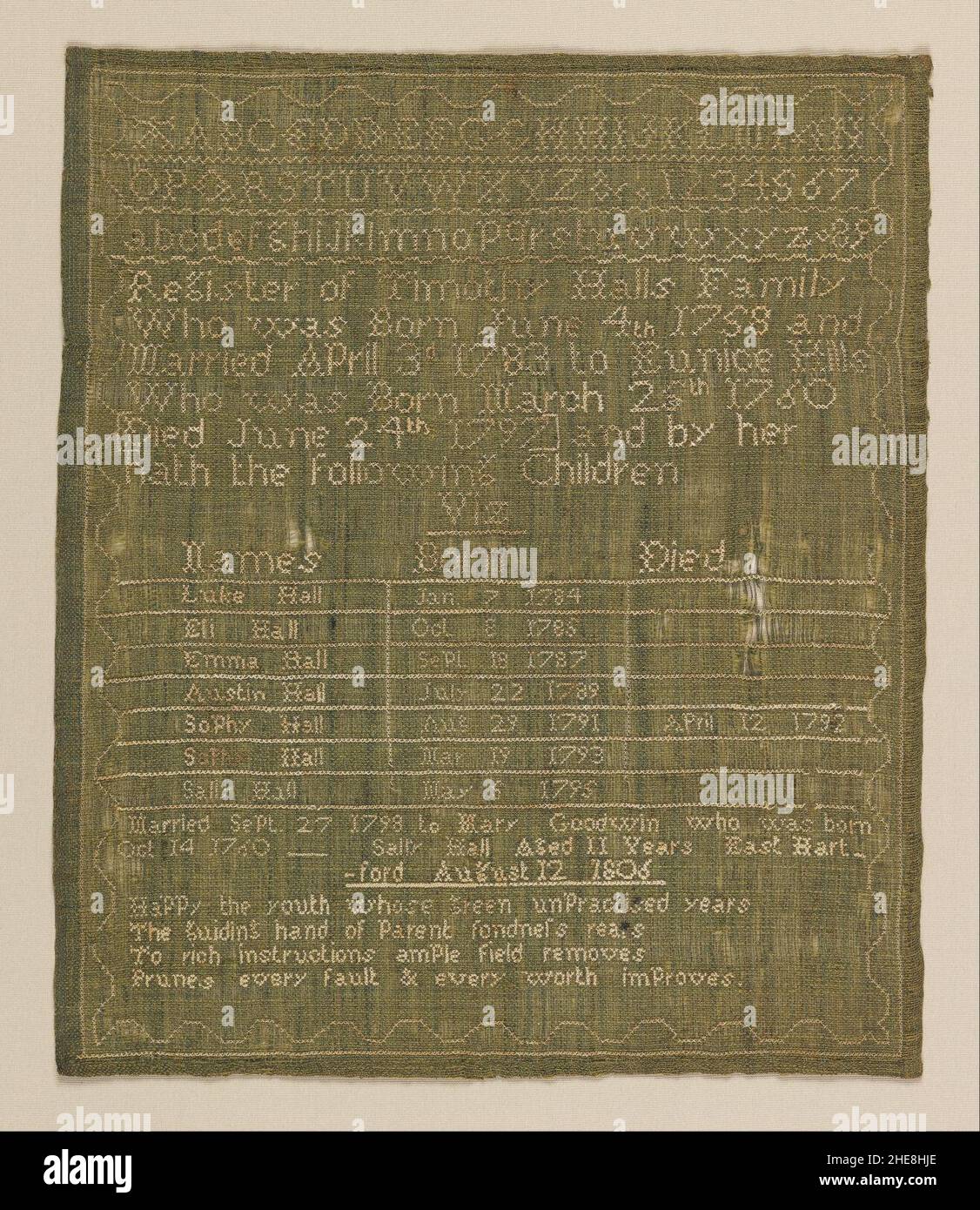 Sally Hall - Sampler Stock Photo - Alamy