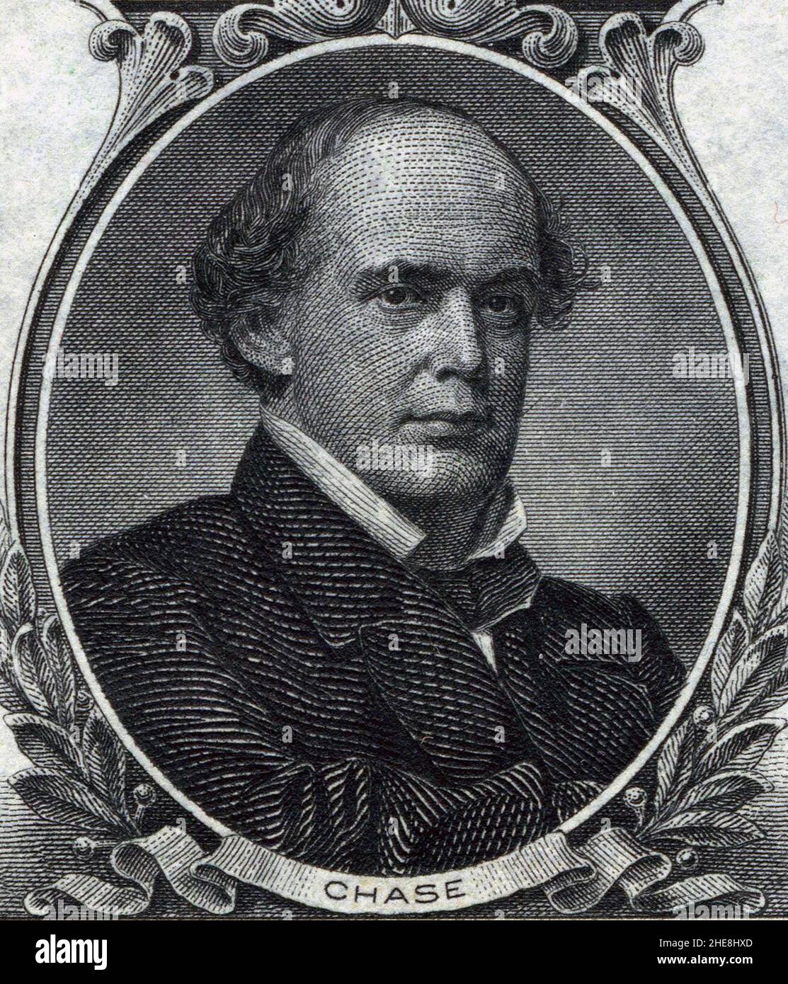 Salmon Portland Chase (Engraved Portrait Stock Photo - Alamy