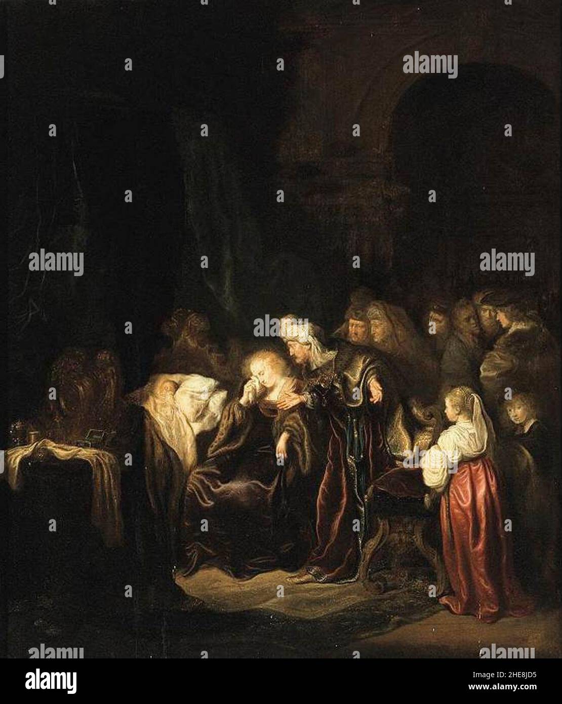 Salomon Koninck - David and Batsheba Mourning over Their Dead Son Stock ...