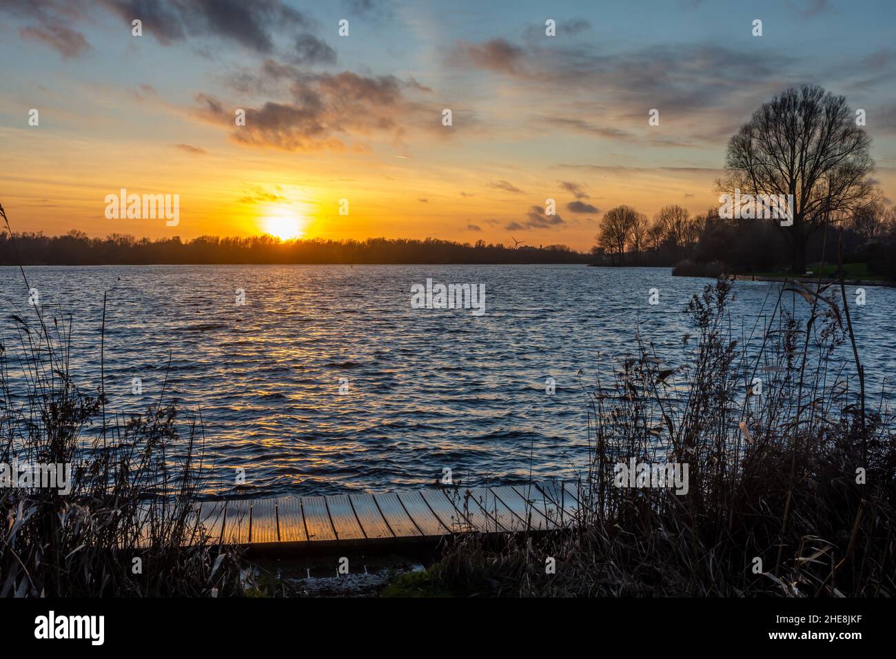 Recreational lake Gaasperplas located in the south-eastern edge of ...
