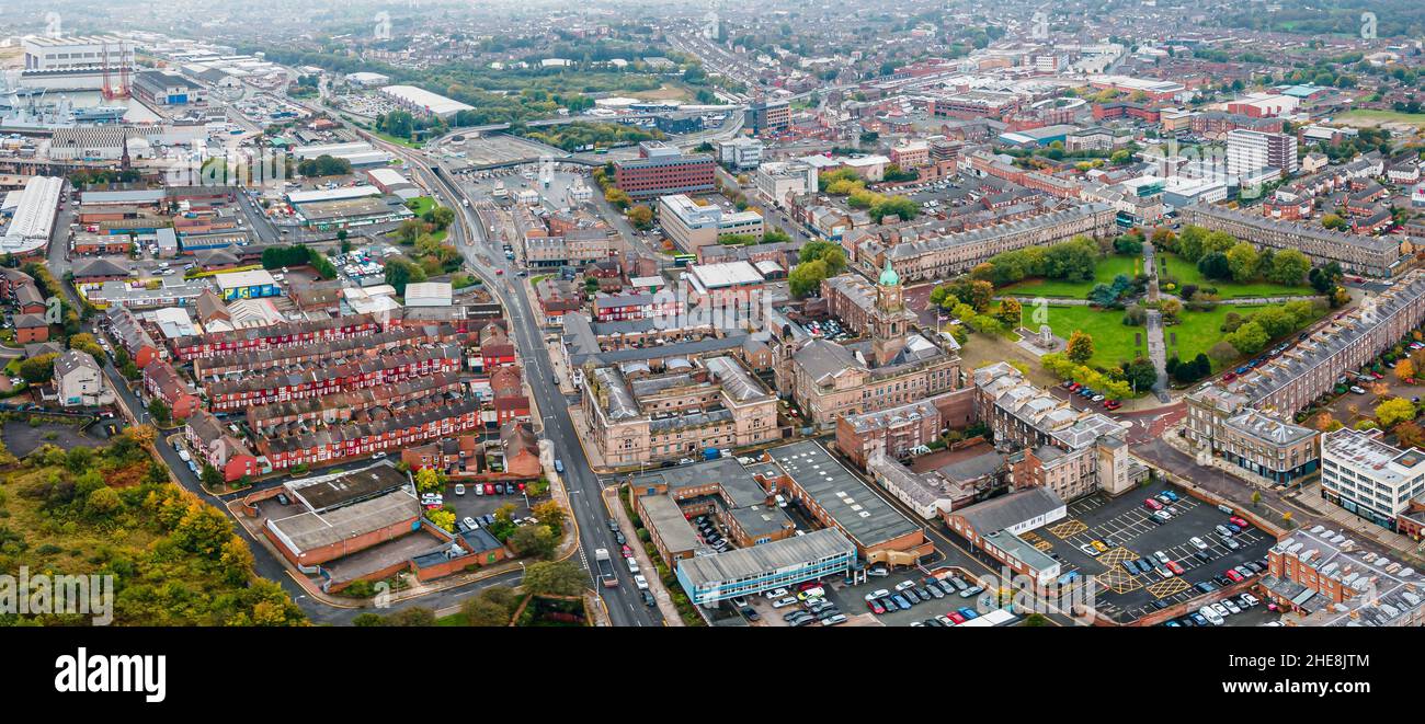 Aerial shot of the cityscape of Liverpool, England Stock Photo - Alamy