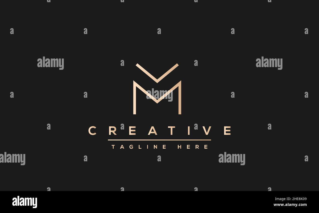 Unique modern creative elegant Letter M logo design or MM initials ...