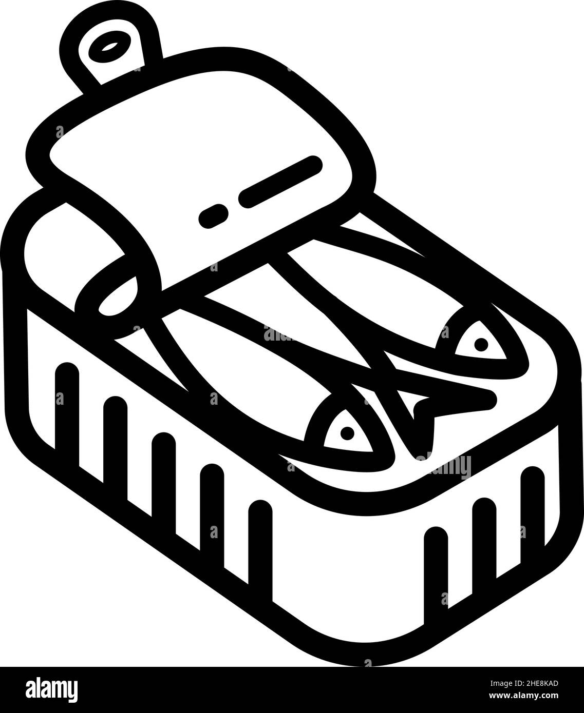 Sardines tin can icon. Outline illustration of canned fish, herring ...
