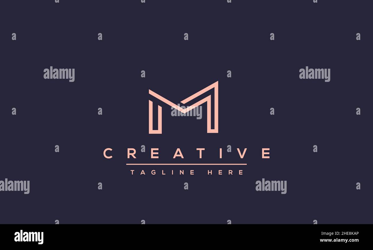 Unique modern creative elegant Letter M logo design or MM initials ...