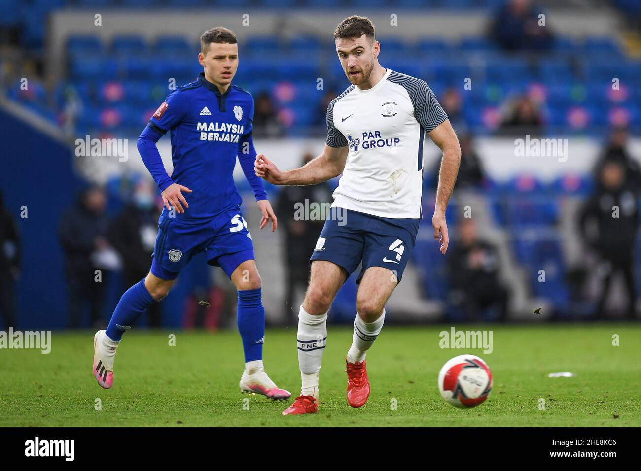 Ben Whiteman #4 of Preston North End in action during the game Stock ...