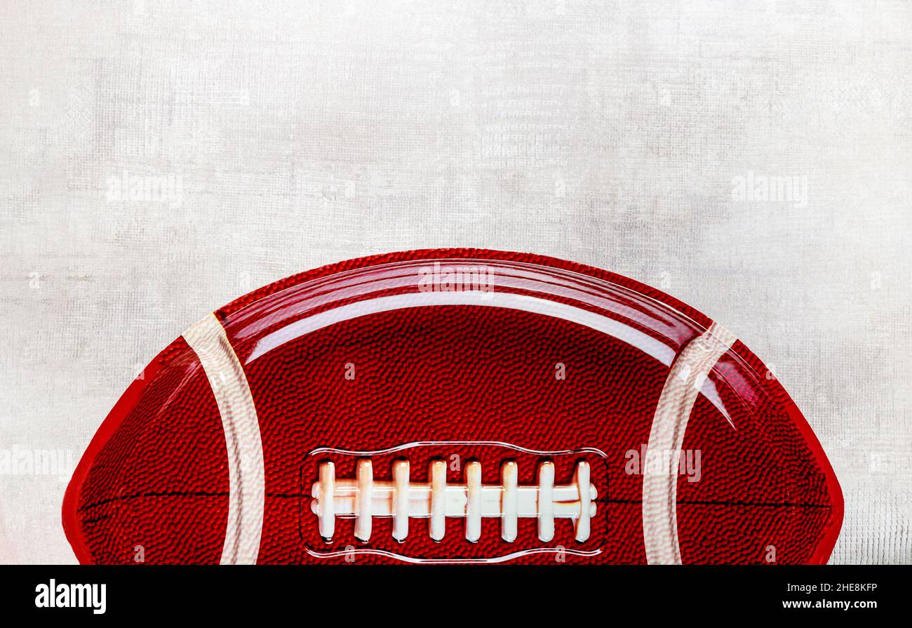 American football background with plate and copy space for your text or ...