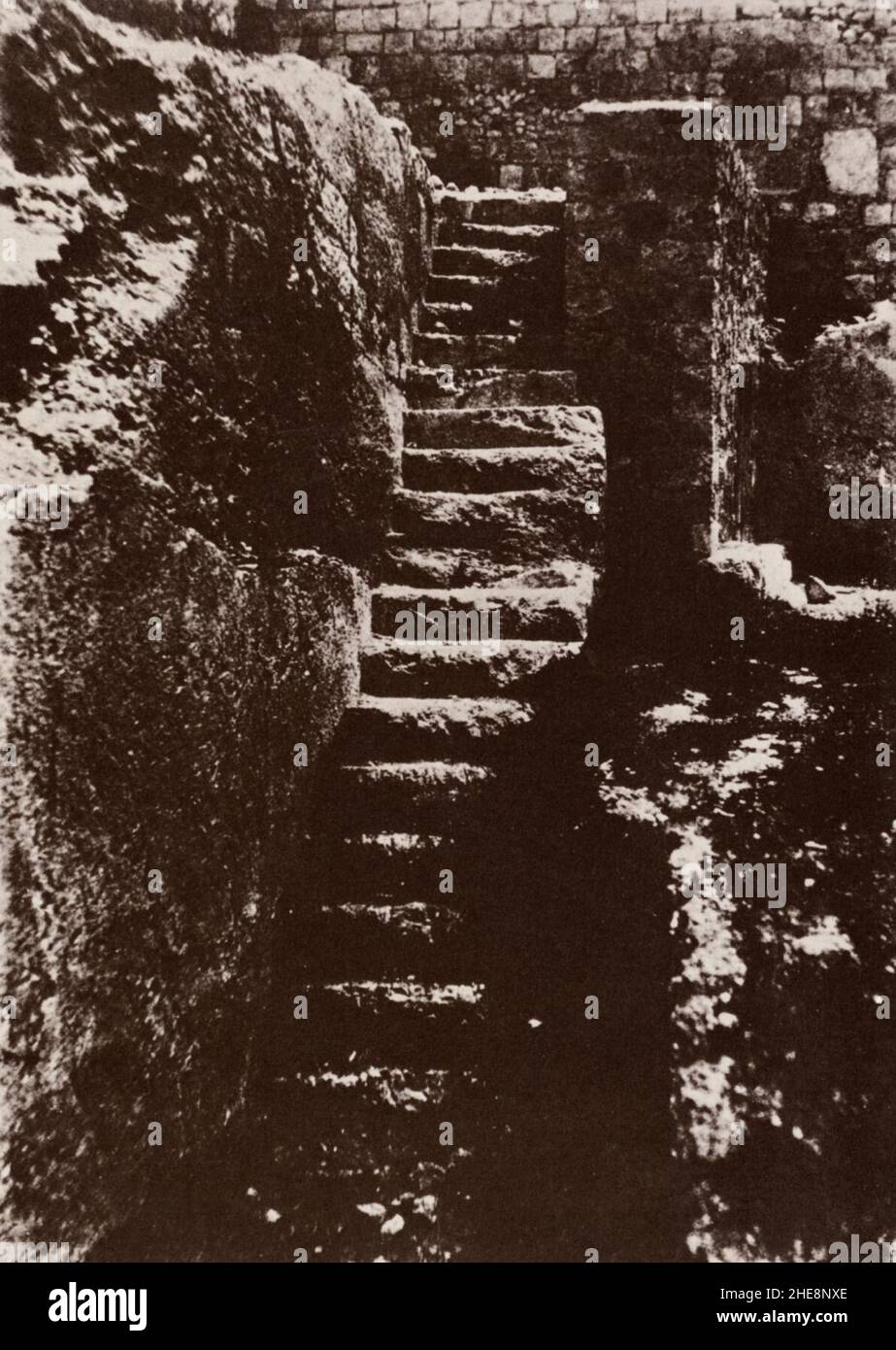 Salzmann, Auguste - Alte Felsentreppe, die zum ehemaligen Dungtor ...