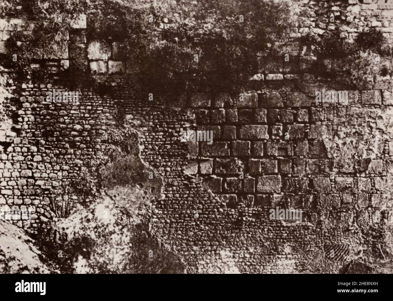 Salzmann, Auguste - Jerusalem; Umfassungsmauer des Tempels; Details der ...