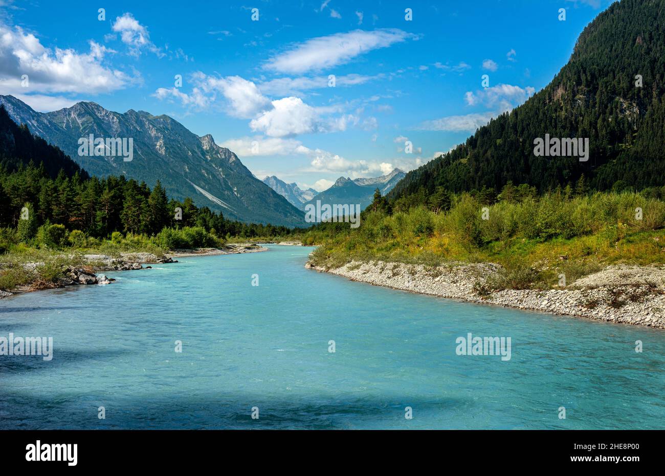 The River Lech In Reutte, Tyrol Stock Photo - Alamy