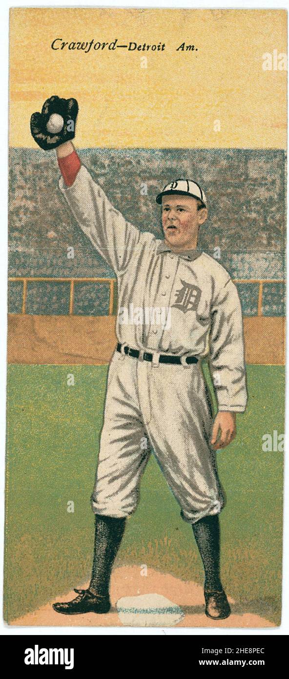 Sam. Crawford-Tyrus R. Cobb, Detroit Tigers, baseball card portrait ...