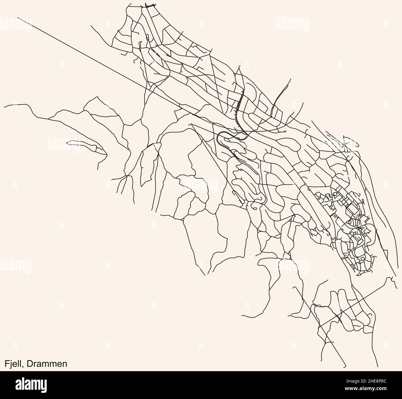 Detailed navigation black lines urban street roads map of the quarter ...