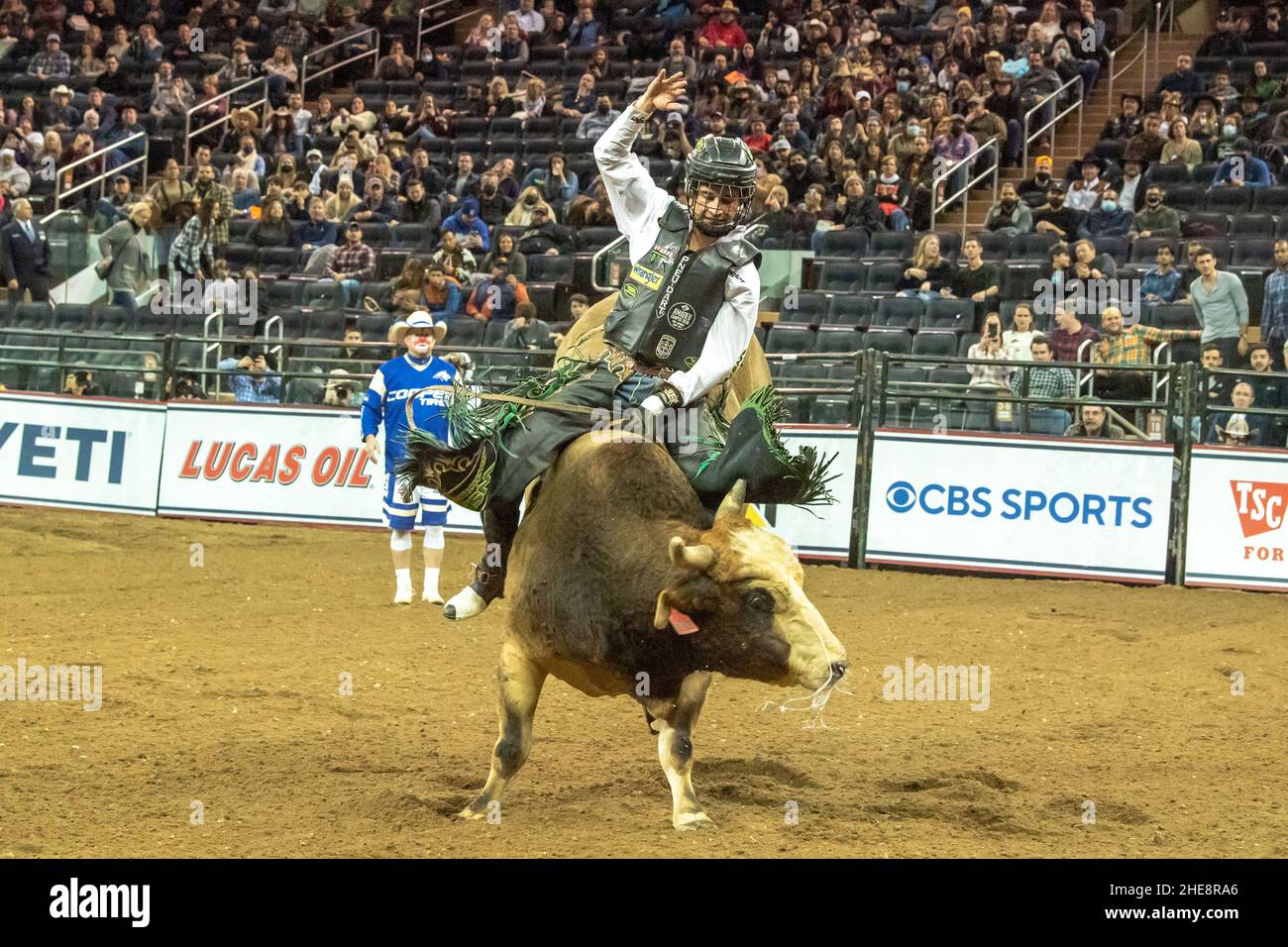Dalton Kasel rides Heavens Gate during the Professional Bull Riders ...
