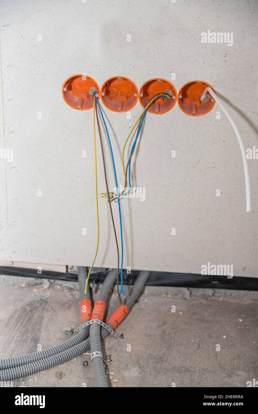 Electrical Lines And Electrical Installation In A Construction Site ...