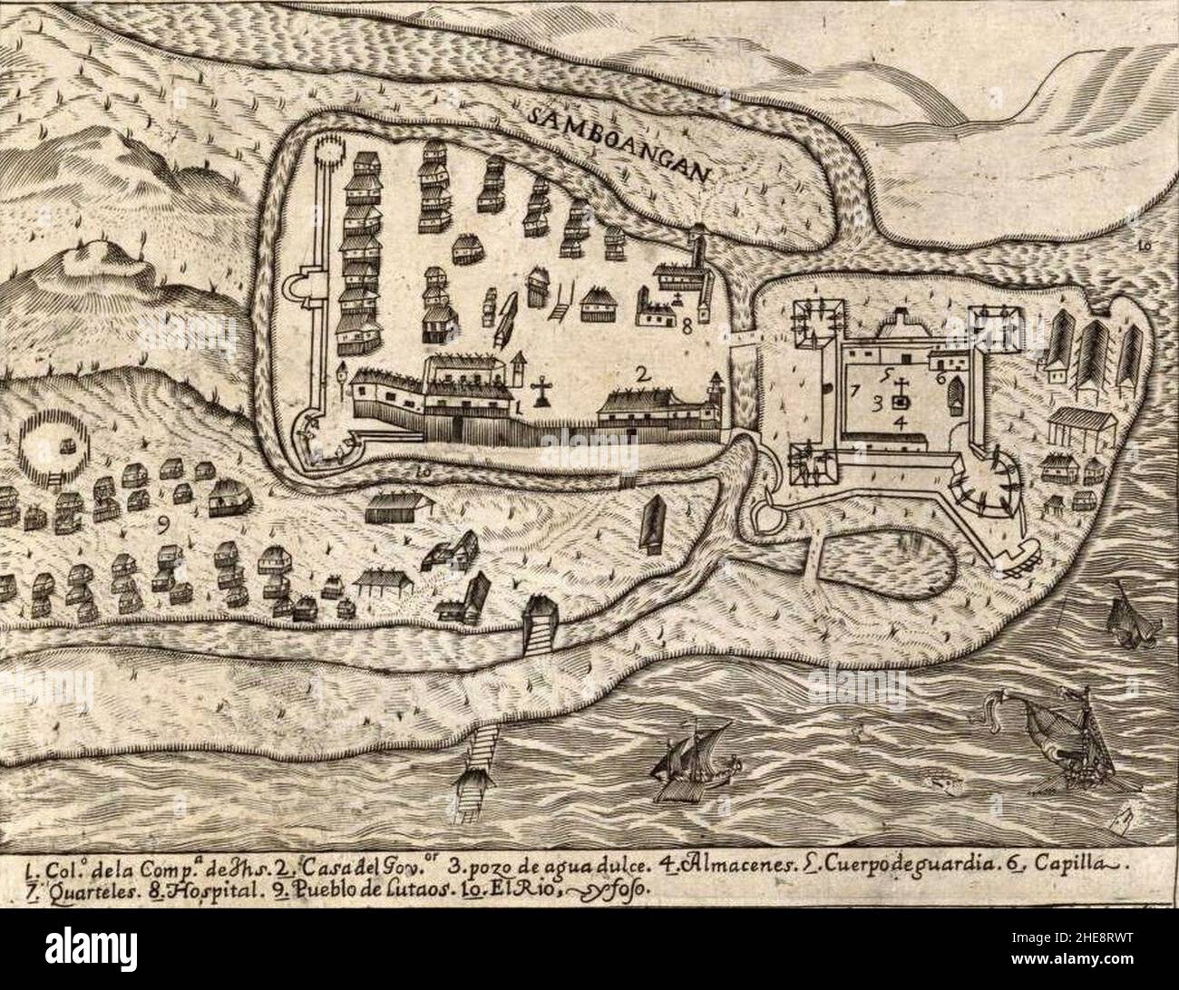 Samboangan, detail from Carta Hydrographica y Chorographica de las ...