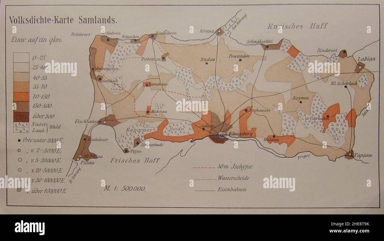 Samland-Karte (R. Jankowsky, 1902 Stock Photo - Alamy