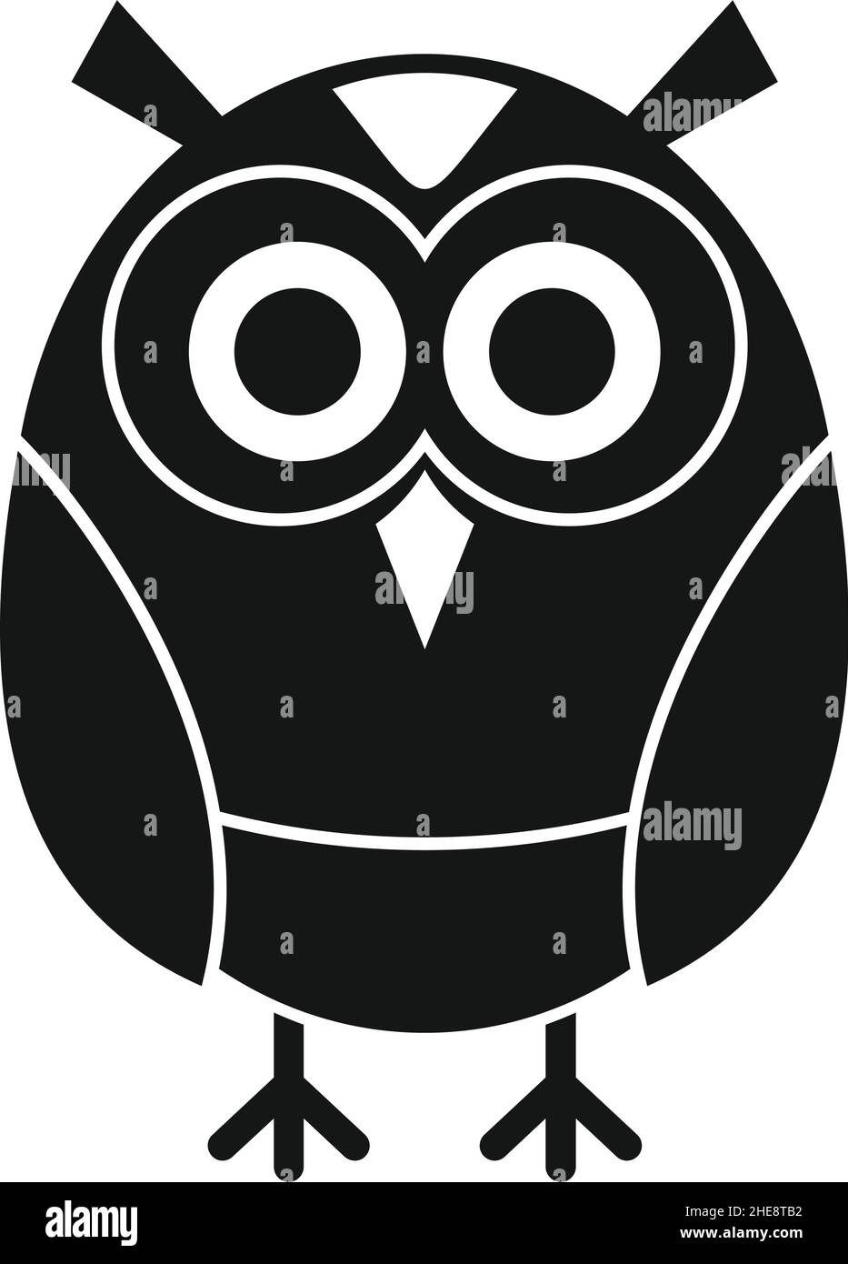 Sad owl black simple silhouette vector icon Stock Vector Image & Art ...
