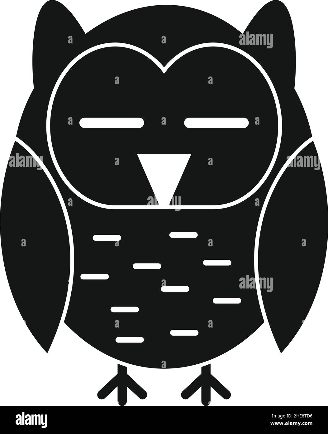 Smart owl black simple silhouette vector icon Stock Vector Image & Art ...
