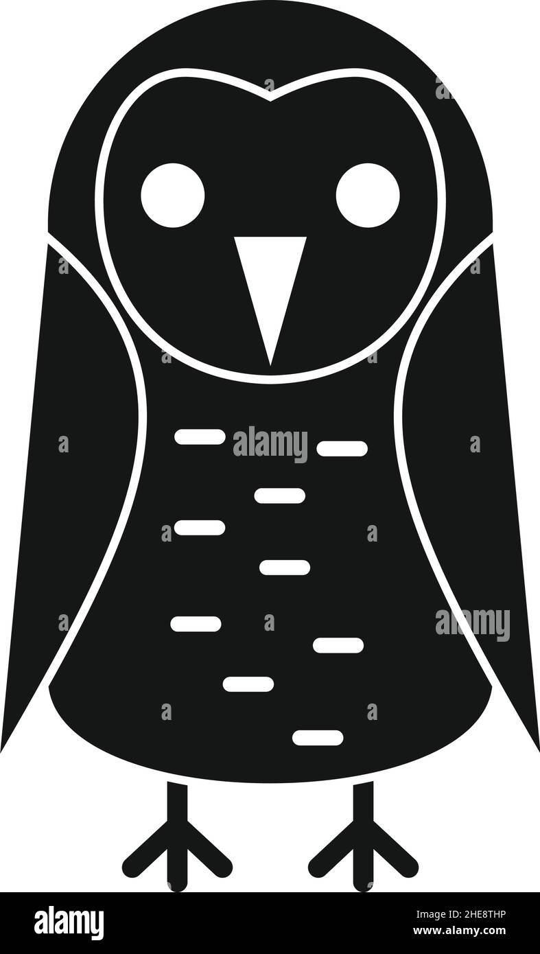 Sign owl black simple silhouette vector icon Stock Vector Image & Art ...