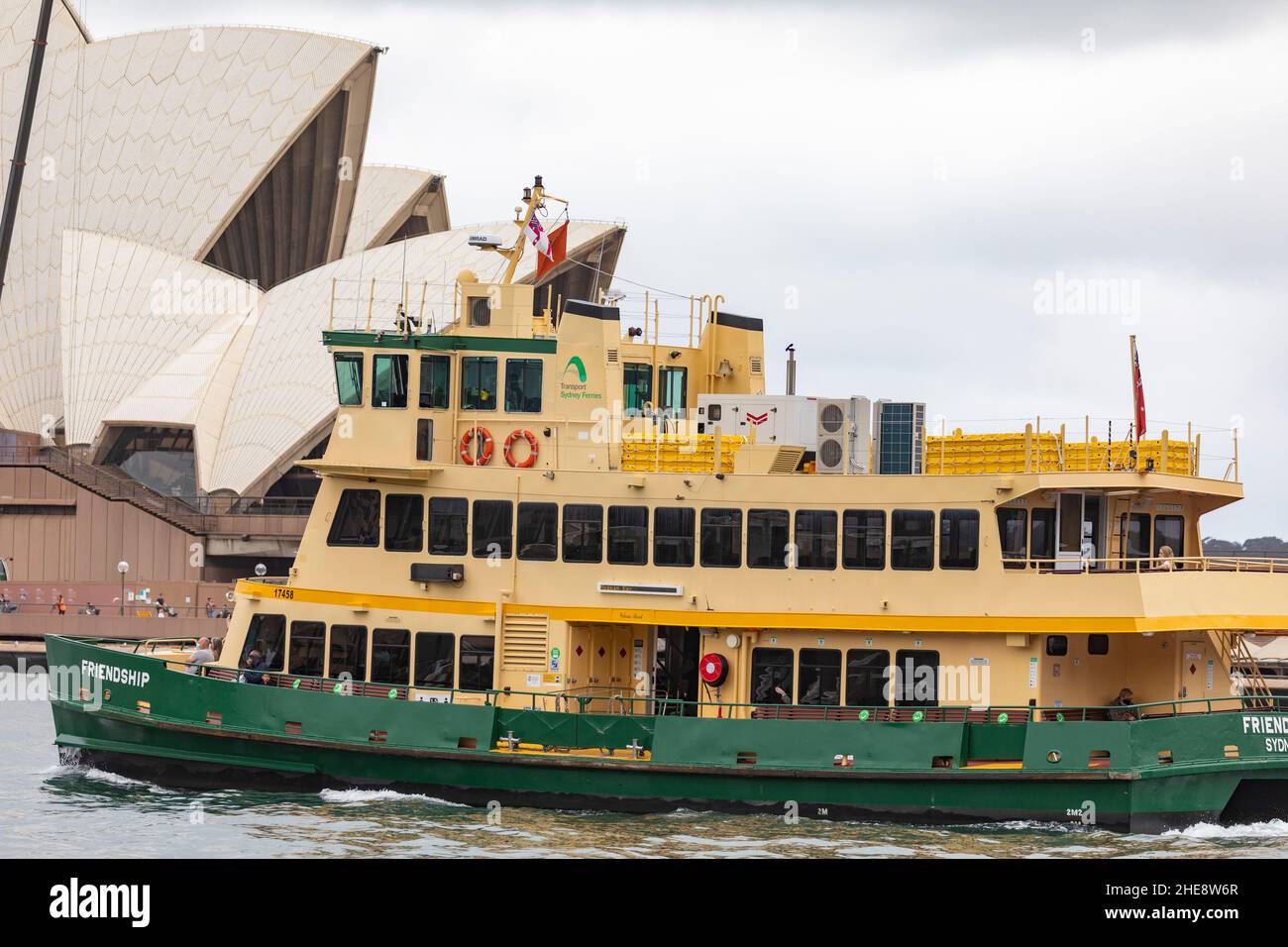 Sydney ferry named Friendship, a first fleet class ferry approaches the ...