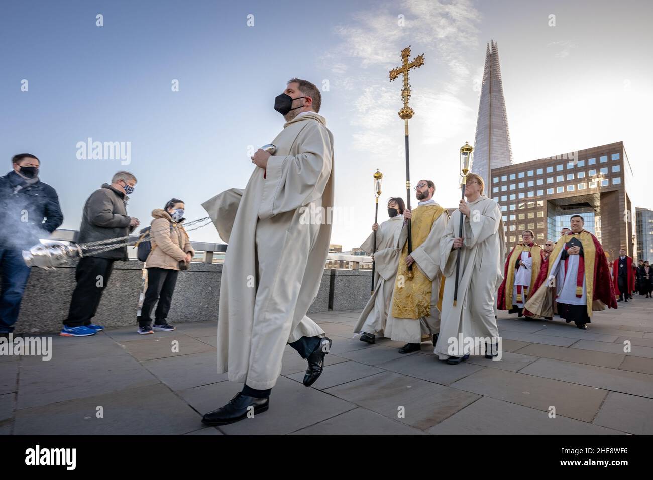 Annual Blessing of the River Thames by members of Southwark Cathedral ...