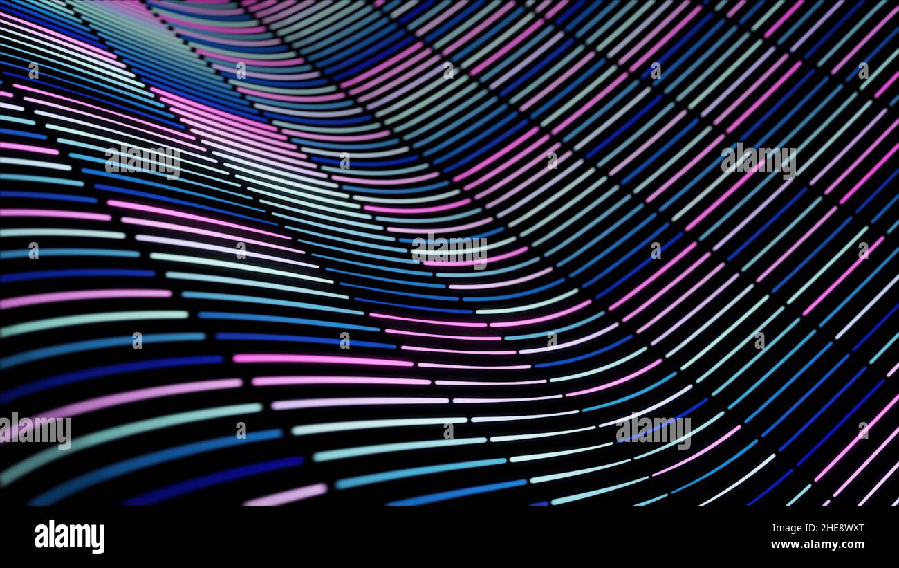 Colorful wavy texture of narrow lines devided into small segments ...