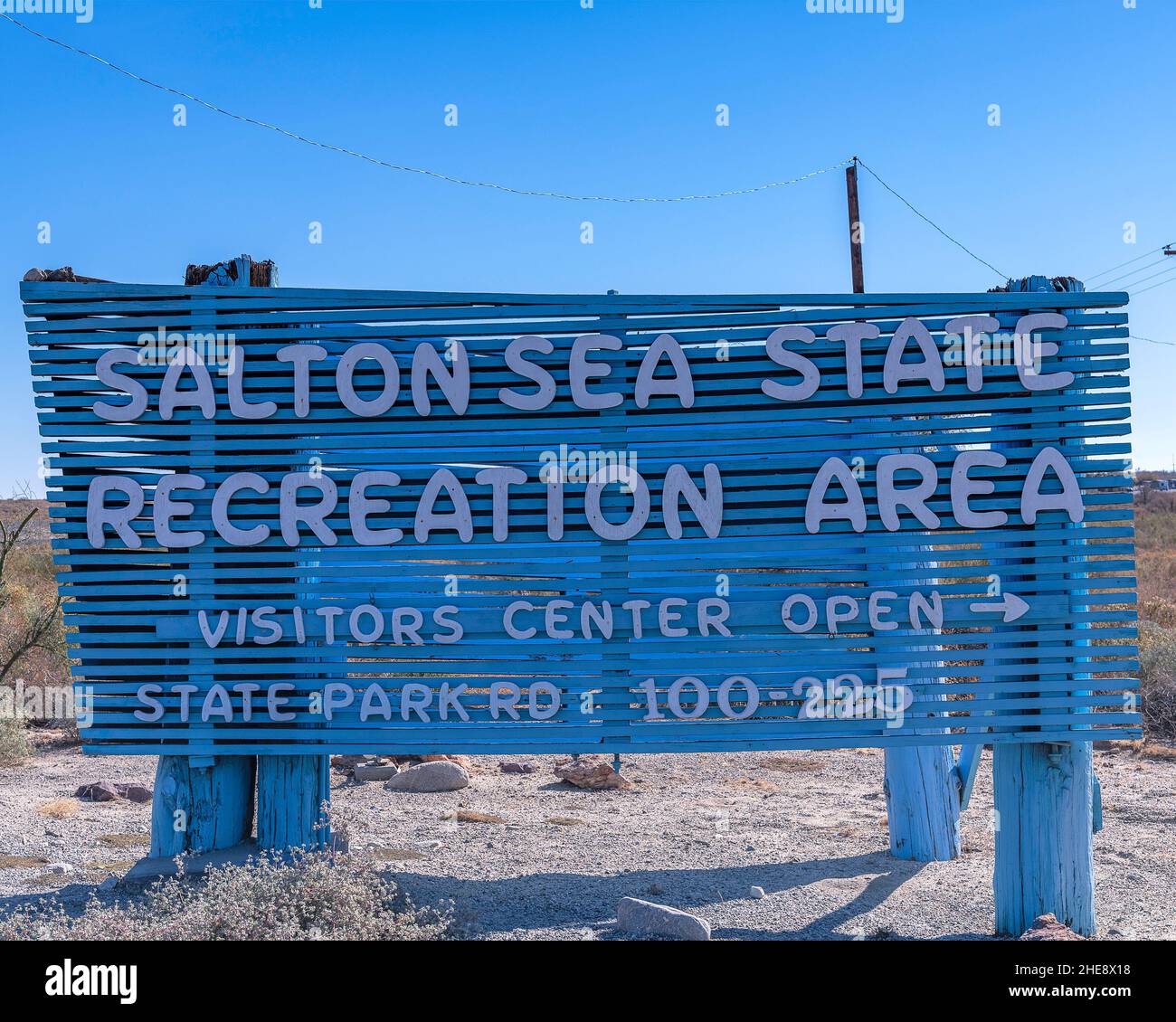 Mecca CA, USA - January 04, 2022: Entrance sign to Salton Sea ...