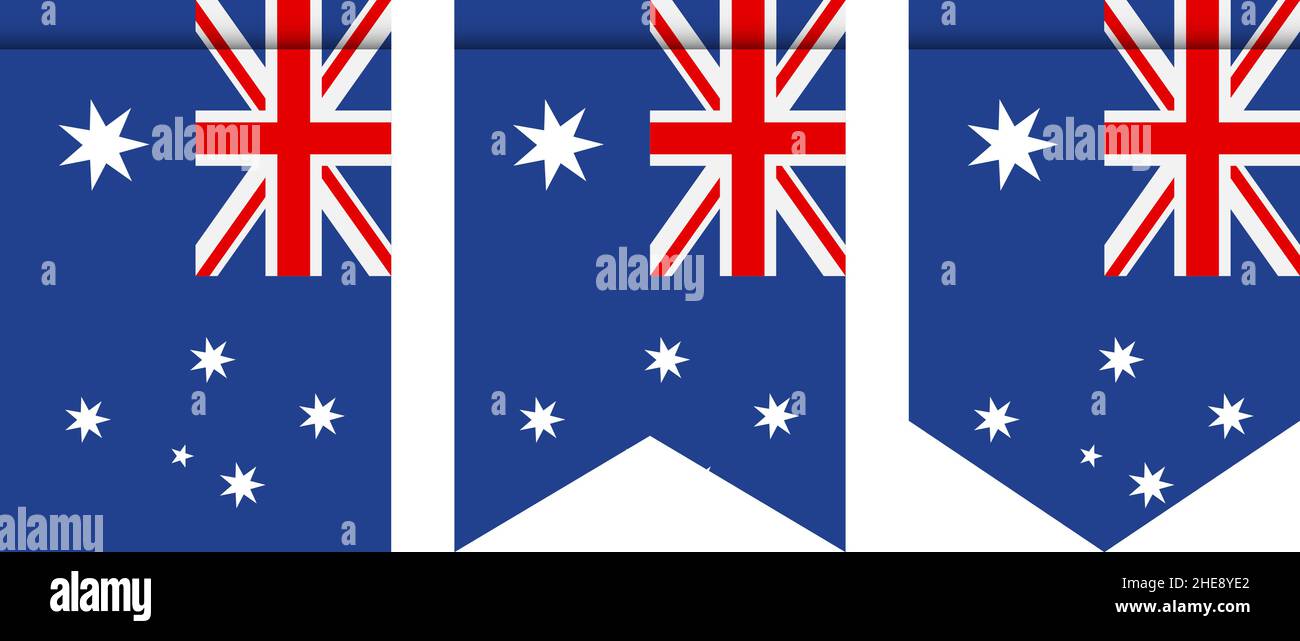Australia flag or pennant isolated on white background. Pennant flag ...