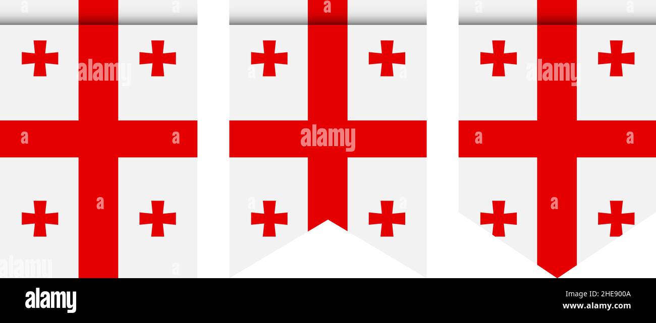 Georgia flag or pennant isolated on white background. Pennant flag icon ...