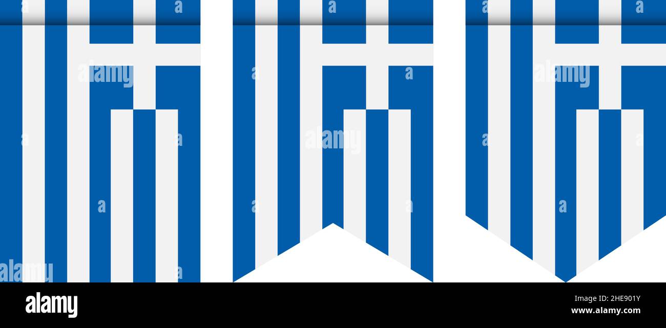 Greece flag or pennant isolated on white background. Pennant flag icon ...