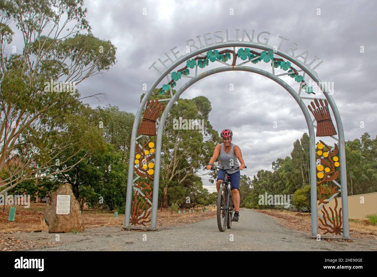Cycling on the Riesling Trail through the Clare Valley Stock Photo - Alamy