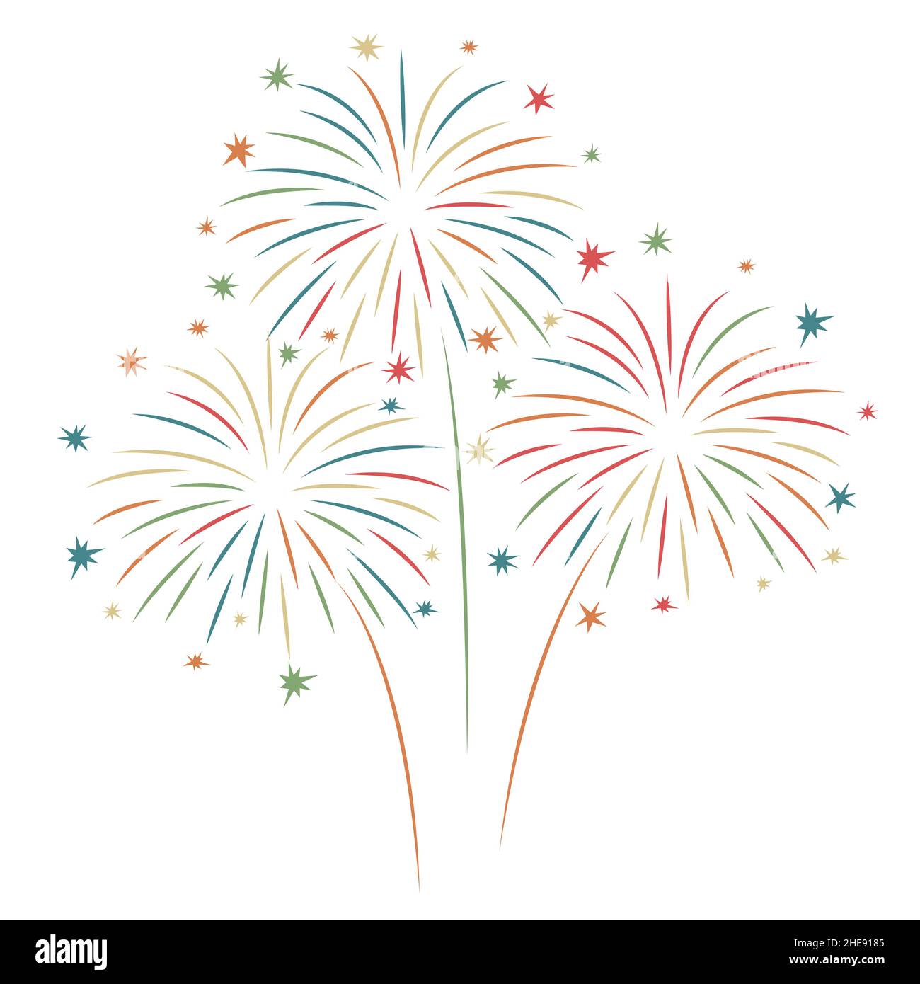 Fireworks vector illustration isolated. Fireworks display in ...