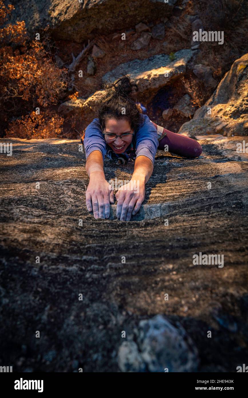 Rock Climbing Women Stock Photo - Alamy