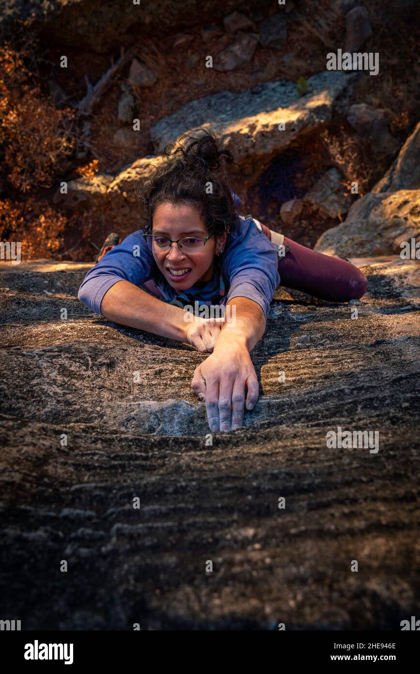Rock Climbing Women Stock Photo - Alamy