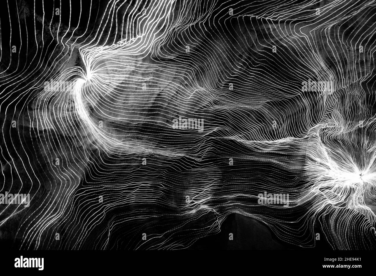 Abstract structure with connecting dots Black and White Stock Photos ...