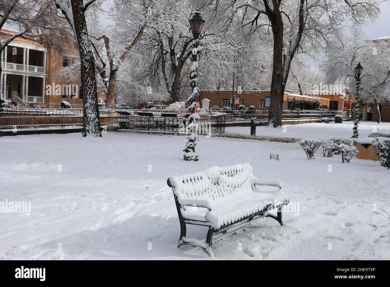 Snow covered Santa Fe Stock Photo - Alamy