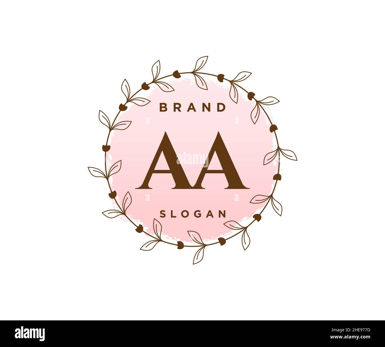 AA feminine logo. Usable for Nature, Salon, Spa, Cosmetic and Beauty Logos. Flat Vector Logo ...