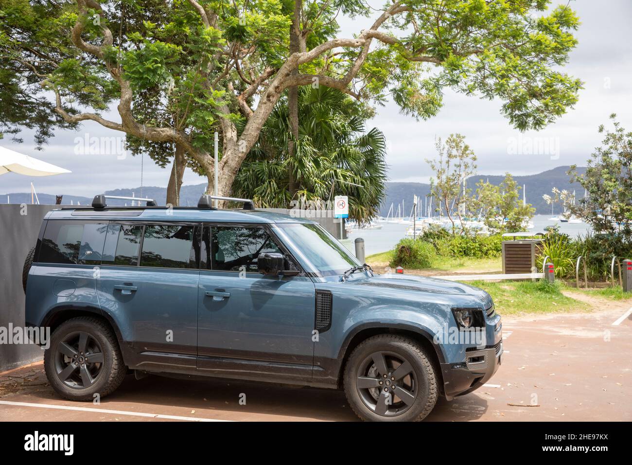 New Land Rover Defender 110 four door off road vehicle in Tasman blue ...