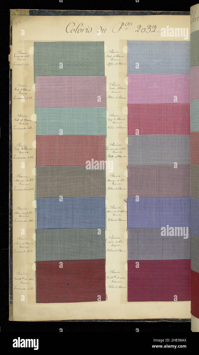 Sample Book, Fabrique de Registres Nouveautes Teint en Fils (Factory ...