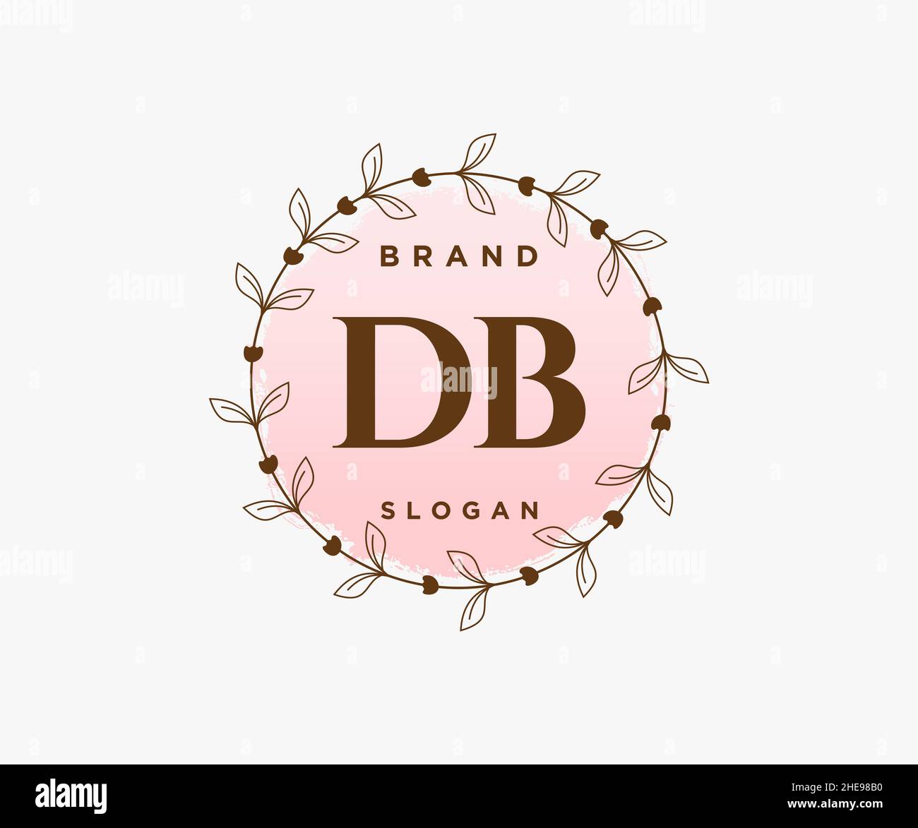 DB feminine logo. Usable for Nature, Salon, Spa, Cosmetic and Beauty ...