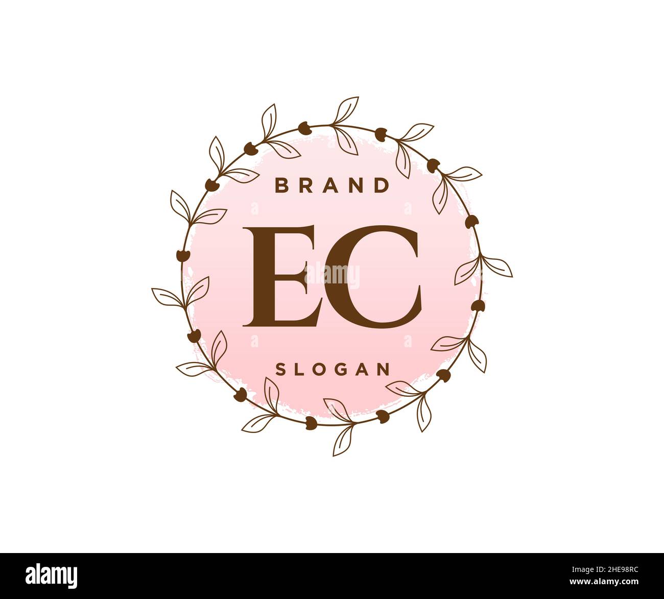 EC feminine logo. Usable for Nature, Salon, Spa, Cosmetic and Beauty ...