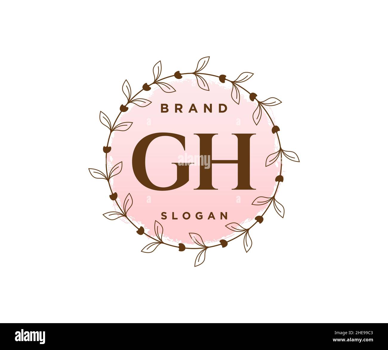 GH feminine logo. Usable for Nature, Salon, Spa, Cosmetic and Beauty ...