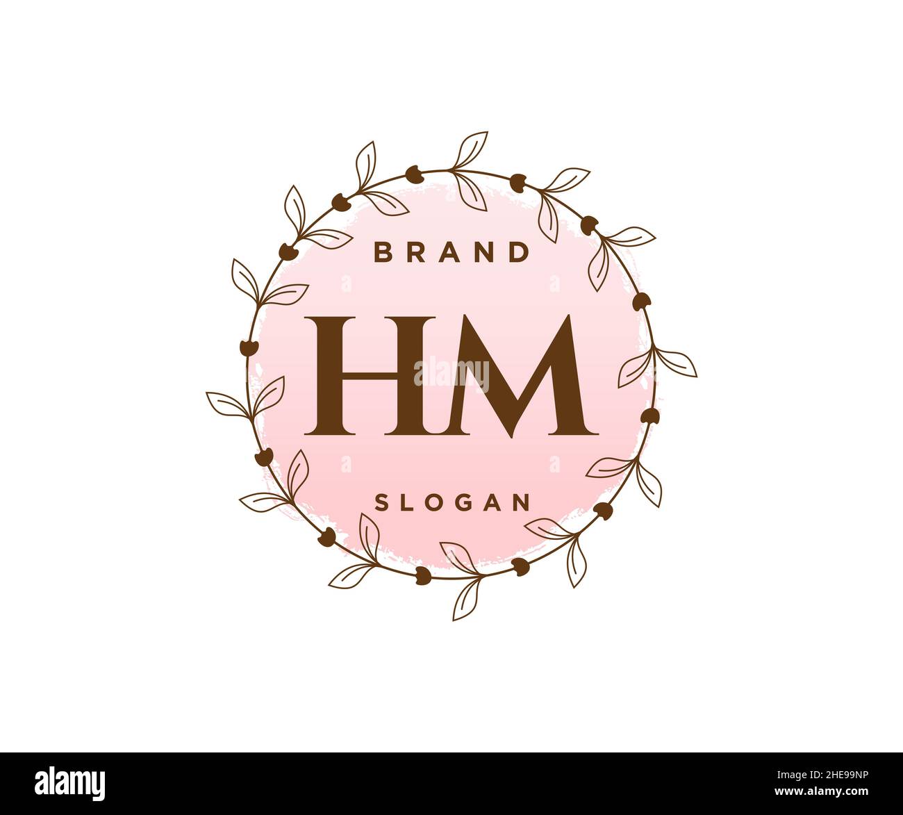 HM feminine logo. Usable for Nature, Salon, Spa, Cosmetic and Beauty ...